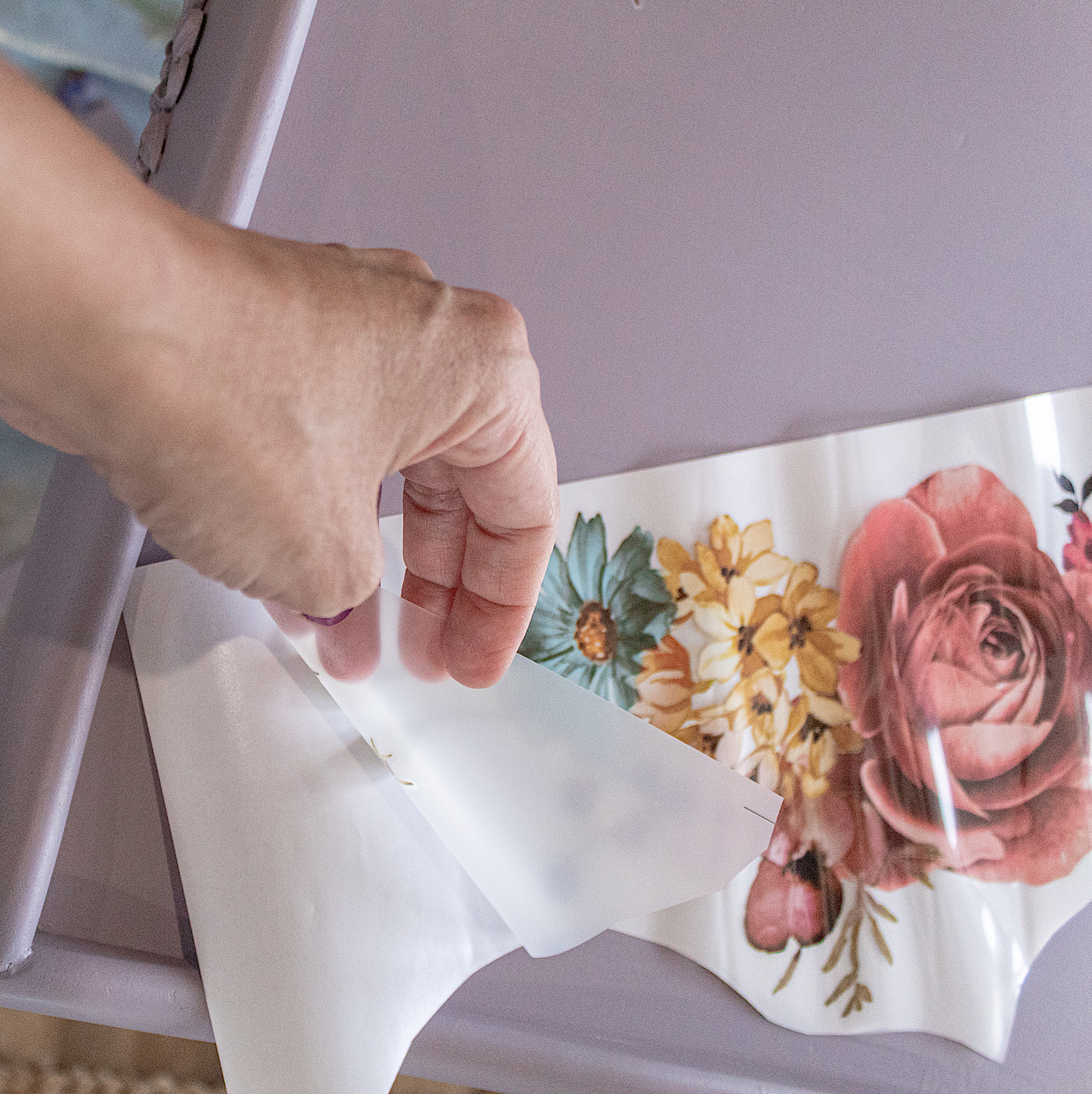 Little Lavender Table-Applying Furniture Transfers – Nooks In Bloom
